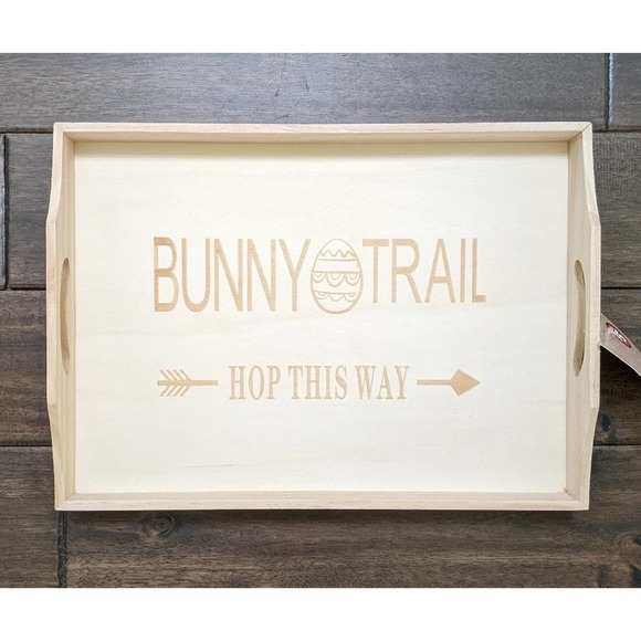 Holiday | 42 Easter Bunny Trail Hop This Way Food Drink Tray Handle ...